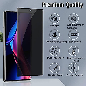 [1+2 Pack] Pixel 7 Pro Privacy Screen Protector with Camera Lens Protector, 3D Full Coverage, 9H Tempered Glass Scratch Resistant, for Google Pixel 7 Pro Screen Protector (6.7 Inch)