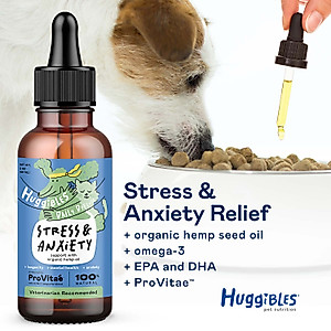 HUGGIBLES Stress & Anxiety and Hip & Joint Liquid Bundle for Dogs & Cats, for Calming Anxiety and Stress, Mobility Support, Promotes Longevity