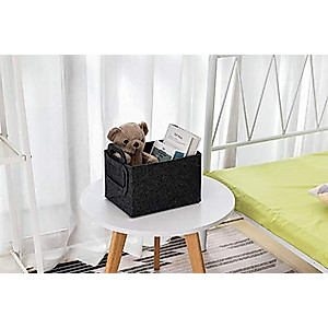 Minoisome Foldable Storage Baskets with Carry Handles Felt Fabric Collapsible Storage Cubes Bin for Organizing Toys Clothes Gifts Closet Shelves Kids Room Laundry Office