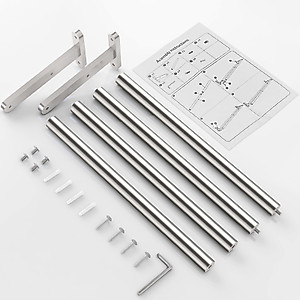 Double Towel Bars, Taaji 24 Inch Bath Towel Rack for Bathroom, Stainless Steel Wall Mounted Double Towel Rods Long Bar, Towel Rail Hanger for Bathroom Wall, Brushed