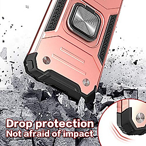 IDYStar Galaxy A71 5G Case with Screen Protector, Galaxy A71 5G Case, Shockproof Drop Test Cover with Car Mount Kickstand Lightweight Protective Cover for Samsung Galaxy A71 5G, Rose Gold