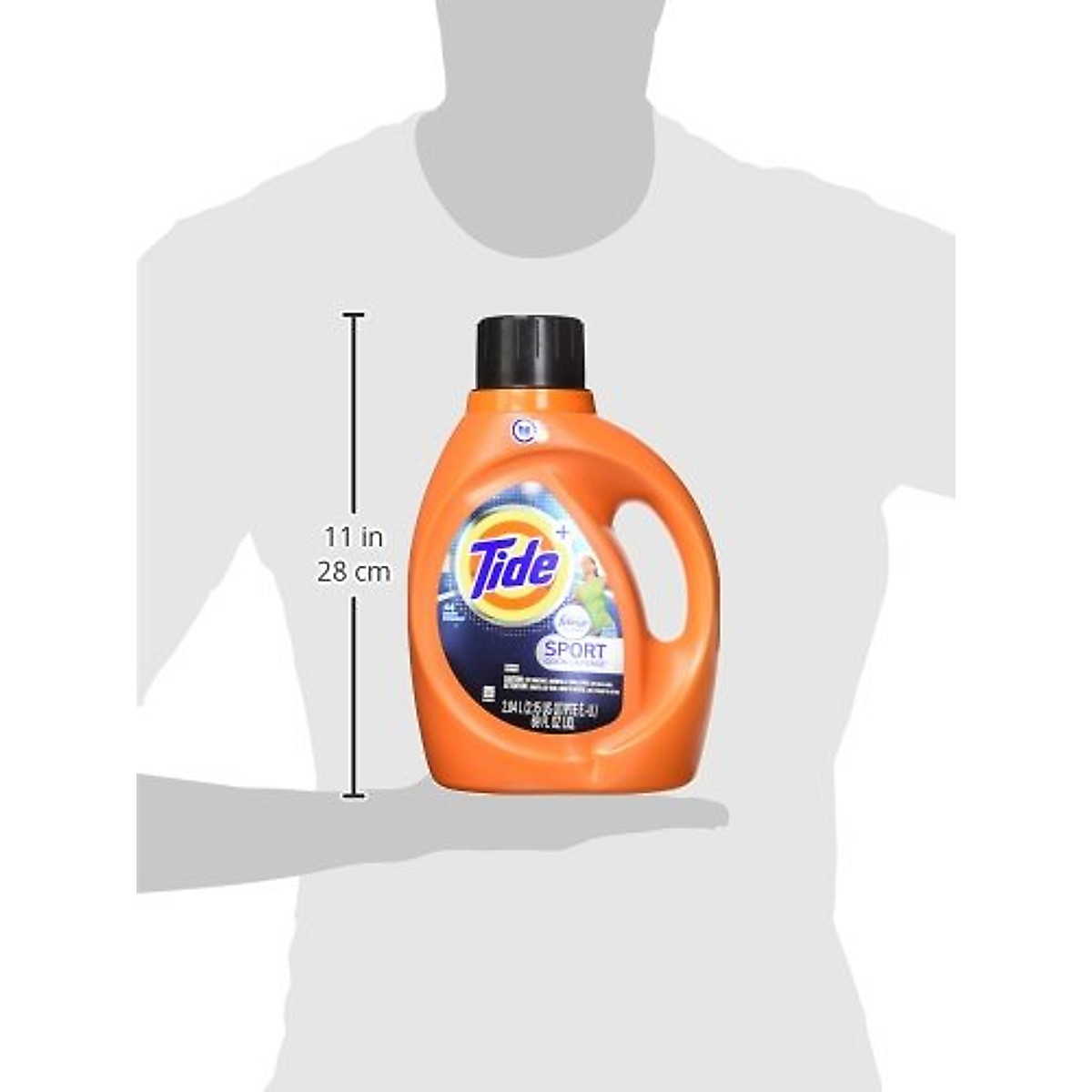 Tide Plus Febreze Fresh Sport Odor Defense HE Turbo Clean Liquid Laundry Detergent, Active Fresh Scent, 69 Fl Oz (44 Loads) - Packaging May Vary
