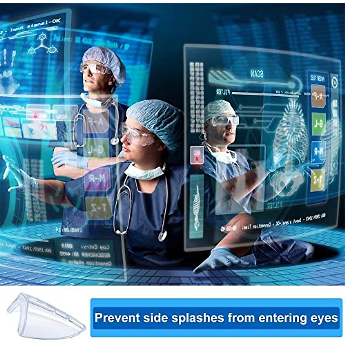 KMDJG 2 Pairs Glasses Side Shields,Slip on Clear Side Shields, Fits Medium to Large Eyeglasses