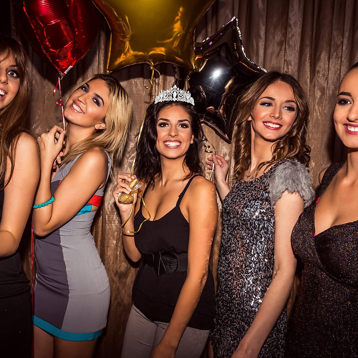 Velscrun Prom Queen Sash Silver Crowns Tiara Shiny Satin for Adults Halloween Cosplay Favors Prom Decorations for Party Prom Hair Accessories Graduation Party Decorations Graduation Party Supplies