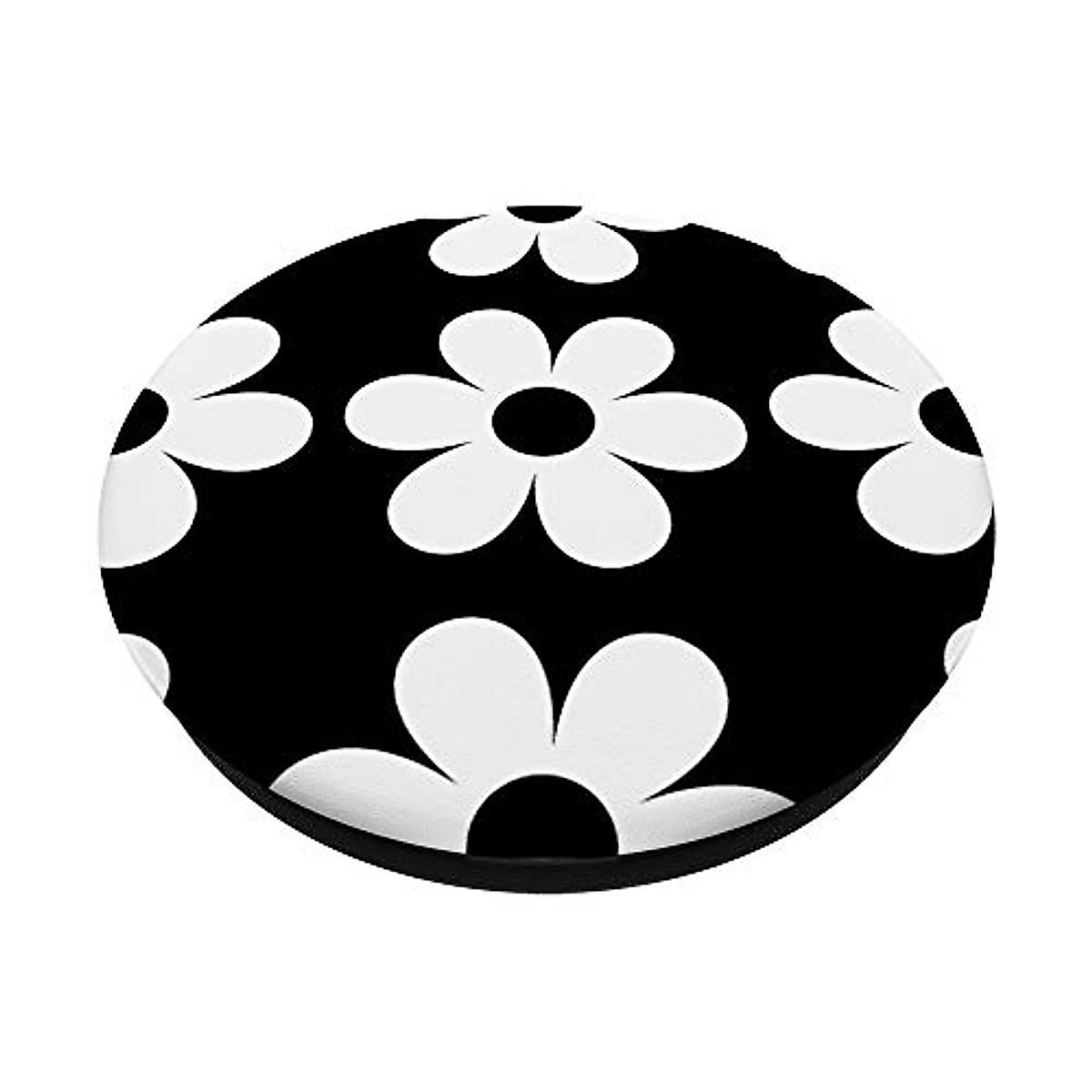 Trendy Flower Pattern Floral Black And White Gift PopSockets PopGrip: Swappable Grip for Phones & Tablets