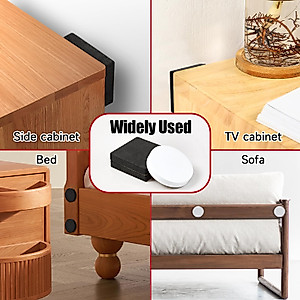 ZhouDaShu Anti Shake Headboard Stoppers for Wall,Wall Protector from Furniture,Bed Frame Noise Bumper,Anti Vibration Soundproof Pads to Prevent Hitting Wall,20 pcs Square Black and White