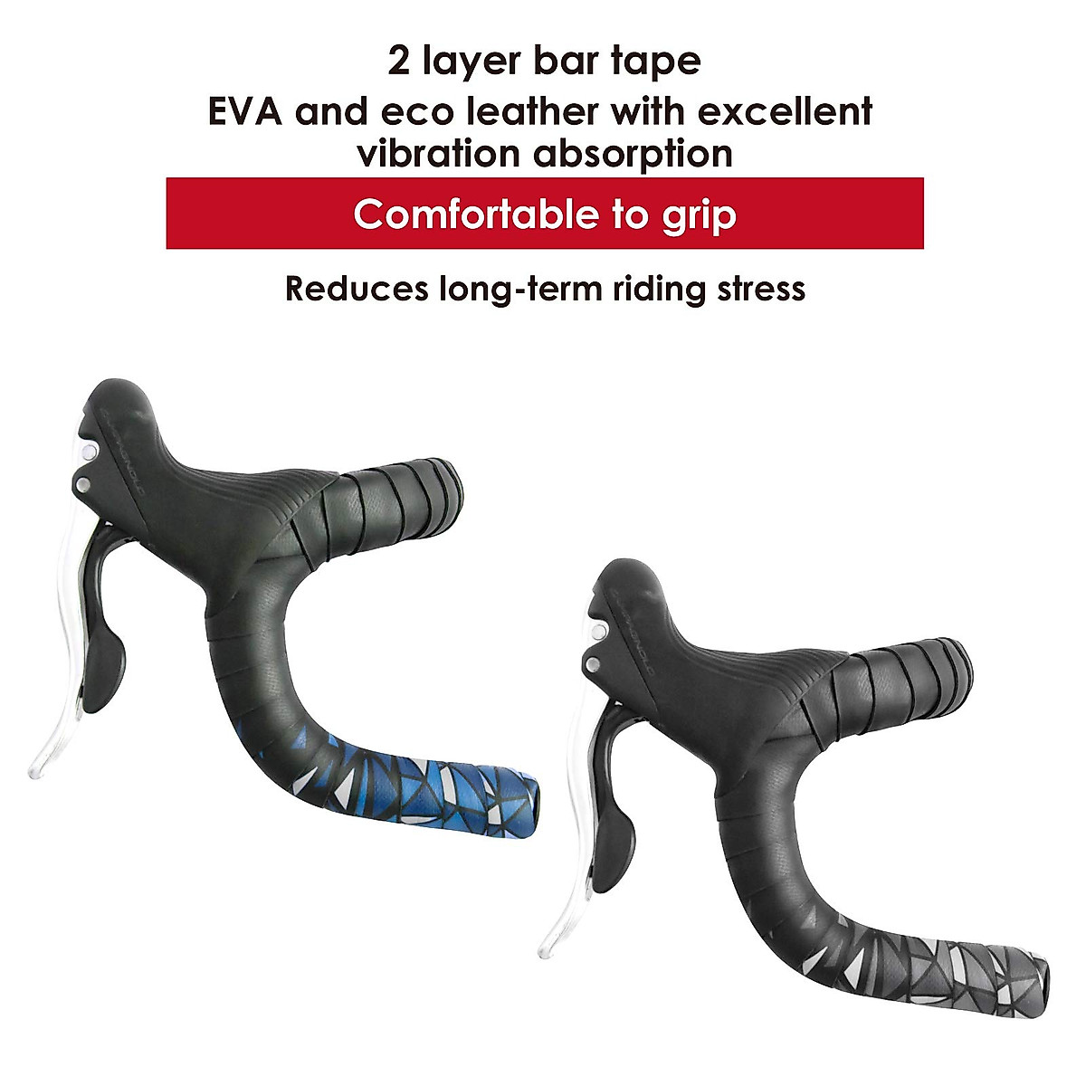 GORIX Bar Tape Handlebar Grip Wrap+2 Bar Plug Rose Pattern Road Mountain Bicycle Cycling (GX-BARA(Global Edition)) (Black×Red)