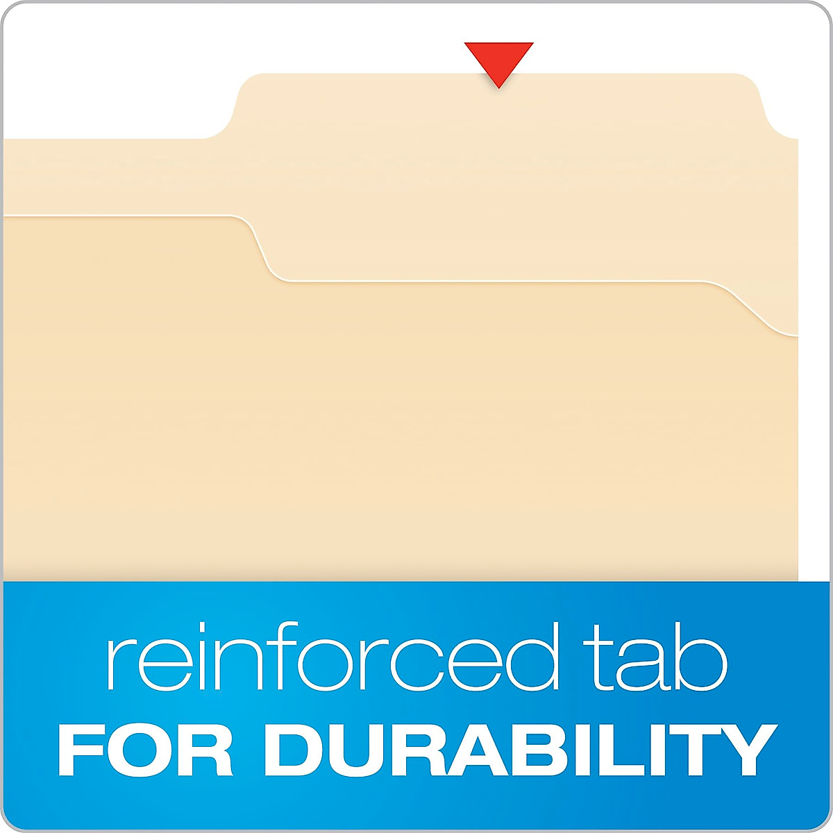 Pendaflex Fastener Folders, 2 Fasteners, Letter Size, Manila, 1/3 Cut Tabs, in Left, Right, Center Positions, 50 Per Box (FM213)