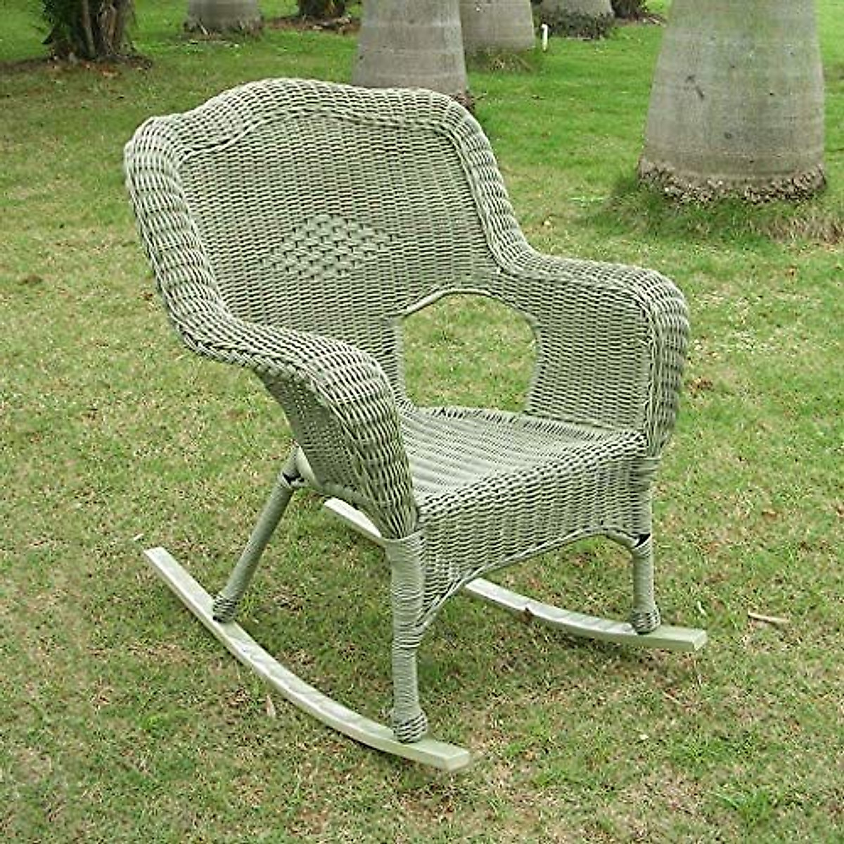 International Caravan Furniture Piece Camelback Resin Wicker Rocker