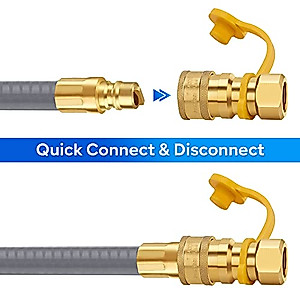 5249 Propane to Natural Gas Conversion Kit, 10FT 3/8” Natural Gas Hose with Quick Connect Fitting, Compatible with Blackstone 28"&36"Griddles, Tailgater & Single Burner Rec Stove