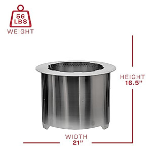 US Stove Company Smokeless 21 Inch Stainless Steel Wood Burning Portable Fire