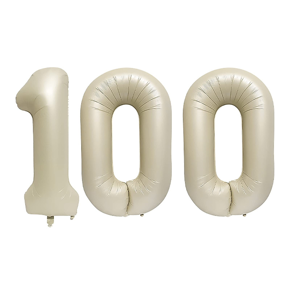 40 Inch Number Balloon Foil Balloon Number 100 Jumbo Giant Balloon Number 100 Balloon for 100th Birthday Party Decoration Wedding Anniversary Graduation Celebration, Cream White 100 Number Balloon