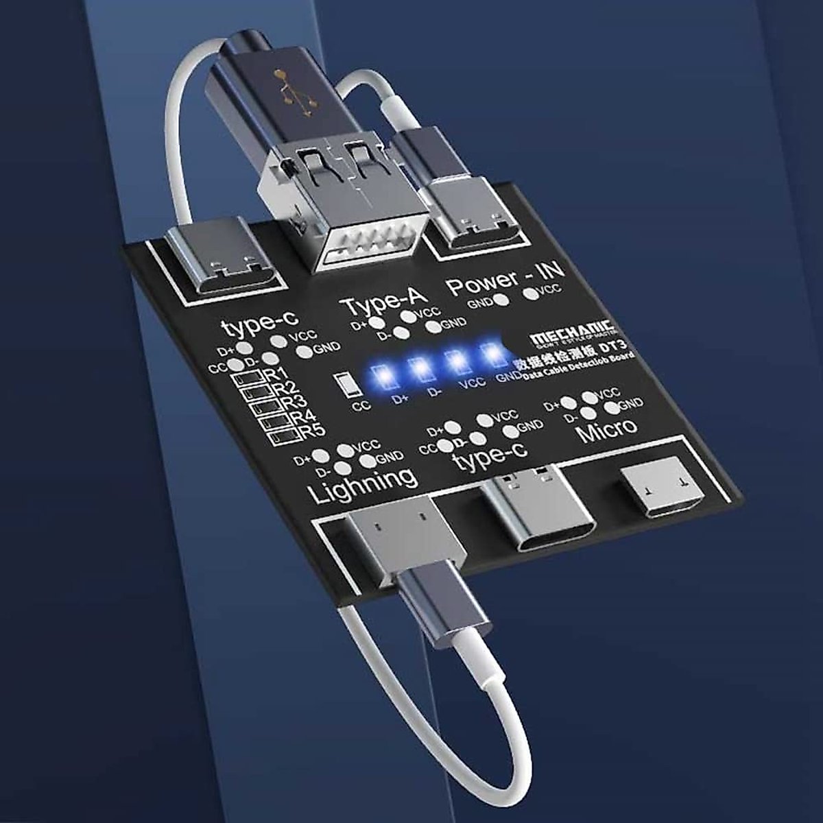 OWLEEN DT3 Data Board USB Cable Tester for iOS Android Type-C Short Circuit On-Off Switching Board Repair
