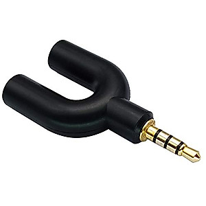 AAOTOKK 3.5mm Headphone Y Splitter Adapter Gold Plated 4 Pole 3.5mm Male to 3.5MM Headphone+Microphone (MIC) Female Plugs Audio Stereo Converter(2-Pack)