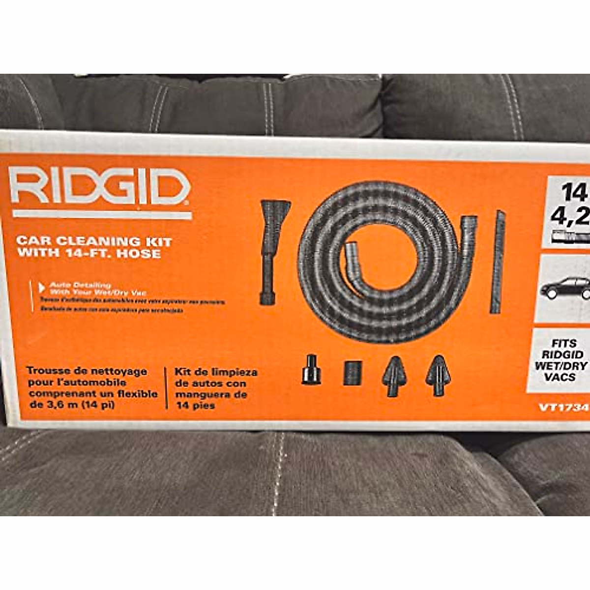 RIDGID 1-1/4 in. Car Cleaning Accessory Kit with 14-Ft Hose Wet/Dry Shop Vac