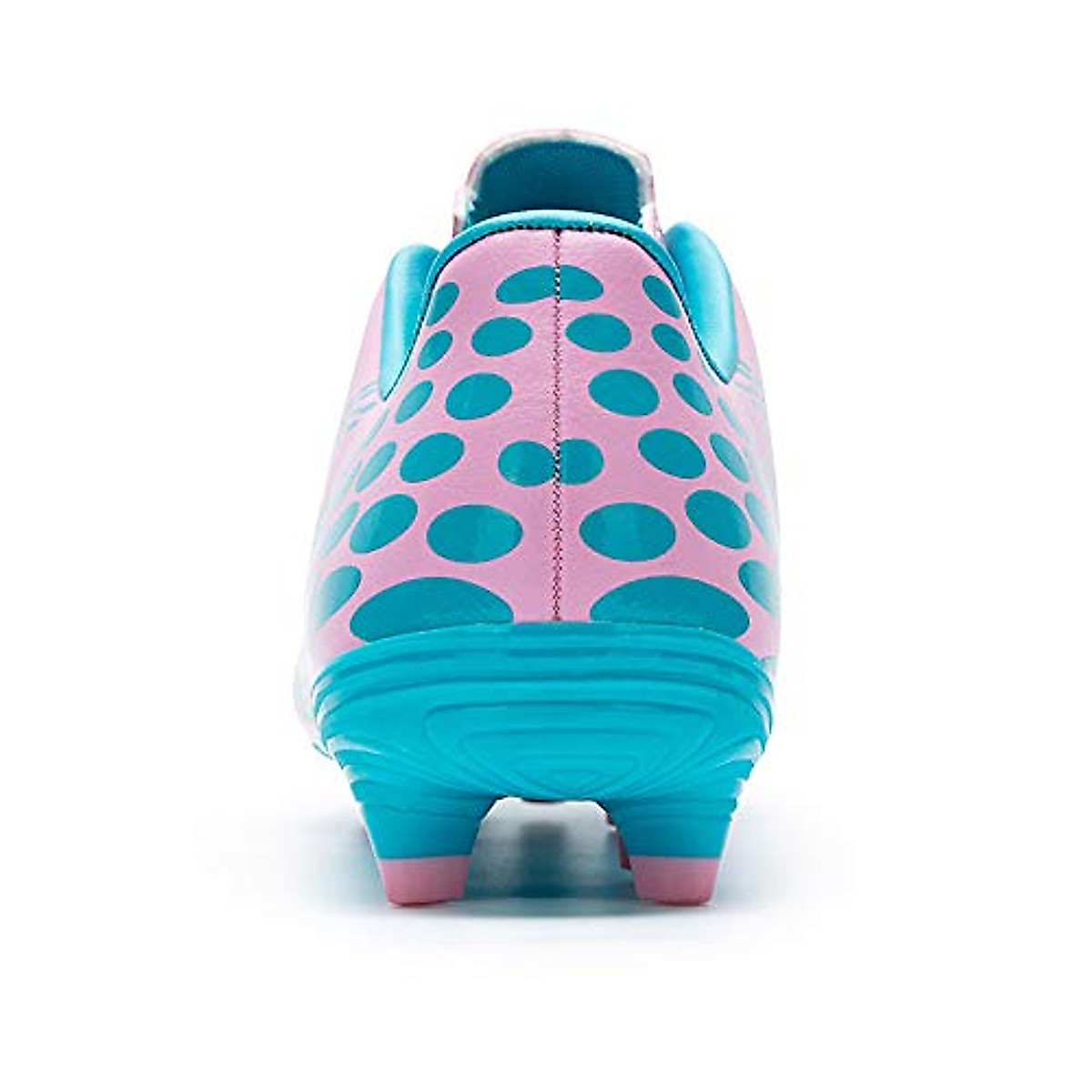 LEOCI Men's Women's Firm Ground Soccer Cleats Outdoor/Indoor Boys Girls Professional Futsal Football Training Sneakers (8 M US Women/6.5 M US Men, Pink)