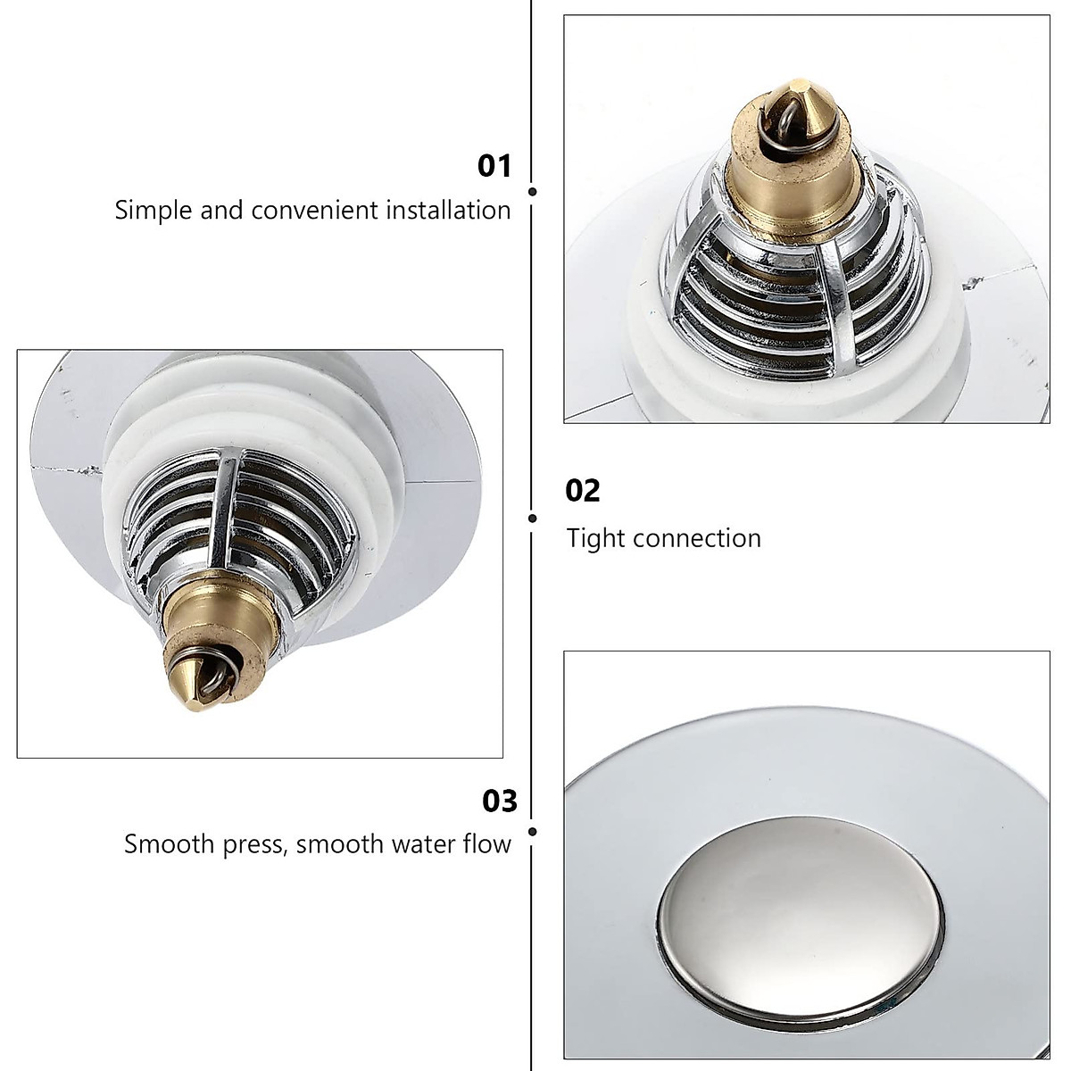 Hemobllo Wash Basin Drainer Filter Water Bathtub Strainer Wash Basin Press Plugs Bathroom Drain Bounce Drain Plug Drain Stoppers Kitchen Sink Drainer Plug Blush Abs Plating Body Washbasin