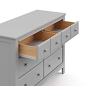 Graco Benton 6 Drawer Double Dresser (Pebble Gray) – Easy New Assembly Process, Universal Design, Durable Steel Hardware and Euro-Glide Drawers with Safety Stops, Coordinates with Any Nursery