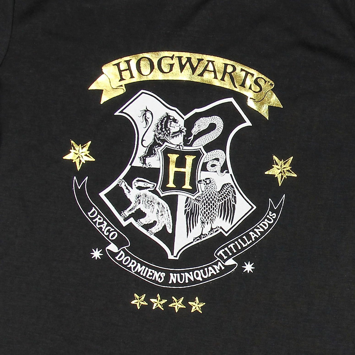 Harry Potter Boys Little Hogwarts Wizard Crest Pajama Short Set, Black 6/7