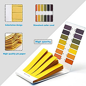 6 Packs pH.1-14 Litmus Strips Tester Paper, pH Test Strips, pH Extensive Test Paper for Water Saliva Urine Soil (6)