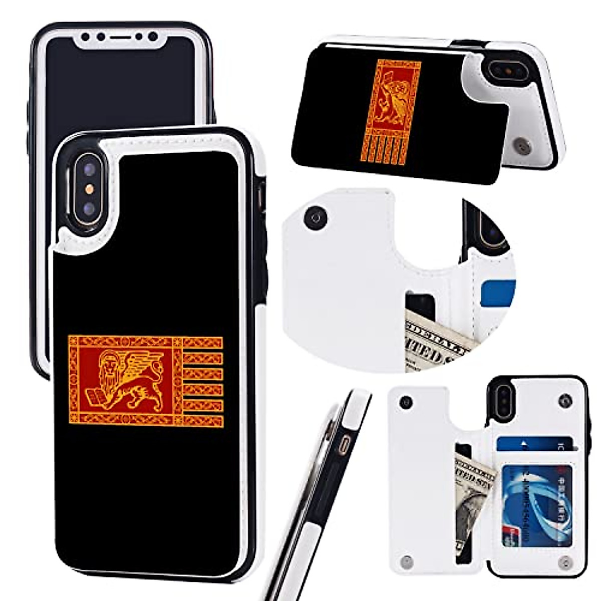 Venice Flag Wallet Phone Cases Fashion Leather Design Protective Shell Shockproof Cover Compatible with iPhone X/XS
