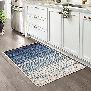 WESTLOOM Area Rug 2x3 Doormat Modern Ombre Area Rug Contemporary Front Door Mat Indoor Entrance Kitchen Rug Non-Shedding Small Rug Accent Door Mat for Living Room Bathroom Bedroom Blue