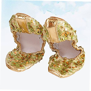 jojofuny 1 Pair Dancing Accessories Scent Booster Laundry Yoga Shoes Ballet Shoes Sequin Gym Shoes Socks for Metallic Slippers Round Ballet Flats Non-Slip Plate Bride