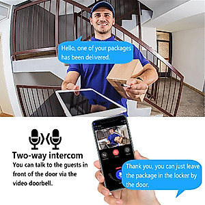 Eaula Videns Wireless WiFi Doorbell Camera IP65 Waterproof HD WiFi Security Camera Real-Time Video for iOS & Android Phone Night Light Motion Detection (Black)