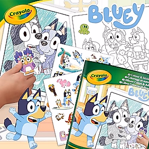Crayola Bluey Color & Sticker Activity, Bluey Coloring Book, 32 Coloring Pages, Gift for Kids, Ages 3, 4, 5, 6