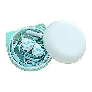 MuYiYi11 Bluetooth Earphones & Headphones Portable Cartoon Cute Cat Claw 3.5mm Jack Wired in-Ear Phone Earphones Headphone, Blue