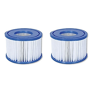 Bestway SaluSpa 90352E Swimming Pool Filter Pump Type VI Replacement Drop Down Cartridge Accessory for Clean and Hygienic Water (2 Pack)