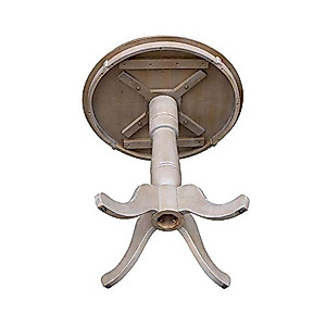 International Concepts 30" Round Top Pedestal Table-28.9" H, Washed Gray Taupe