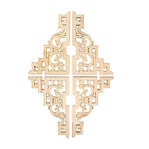 MUXSAM Wood Carved Corners Appliques, 4-Pack Little Wood Onlays, Retro Carvings Decals for Mirrors Doors Walls Shelves Boxes Chests Cabinets Dresser Old Futniture DIY Project, 15x10cm/5.9"x3.94"