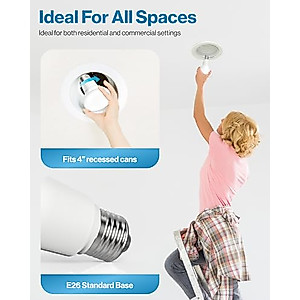 Sunco Lighting - 10 Pack BR20 LED Bulbs Indoor Flood Light R20 Dimmable CRI93 3000K Warm White 50W Equivalent to 7W, E26 Medium Base, Recessed Can Lights for Home Living Area Ceiling Lights - UL