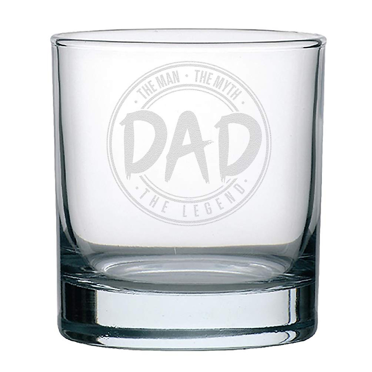 Veracco The Man The Myth Dad The Legend Whiskey Glass Funny Birthday Gifts Fathers Day Birthday Gifts For New Dad Daddy Stepdad (Clear)