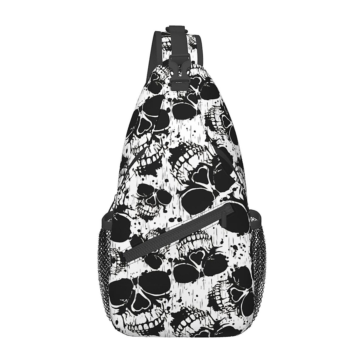 JSHXJBWR Halloween Hiking Daypacks,Skull Crossbody Sling Backpack Shoulder Bag Chest Bag,With Adjustable Strap For Men Women Outdoor Cycling Hiking Travel