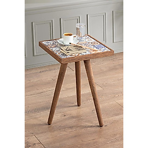 Comfyt Side Table, Coffee Table, End Table, Home Decor Table, Nightstand Nesting Table, Bedside Table, Accent Table, Home Essentials, Solid Wood Table, Mexican Tile Table, Ceramic End Table