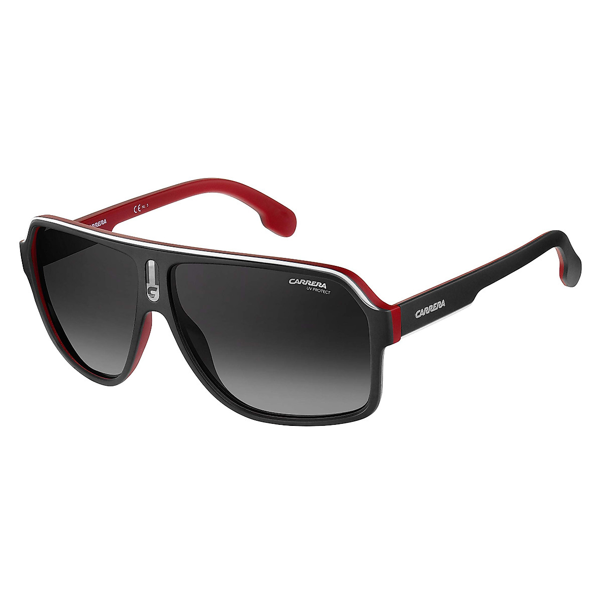 Carrera 1001/S Matte Black Red/grey Shaded 62/11/140 Men Sunglasses