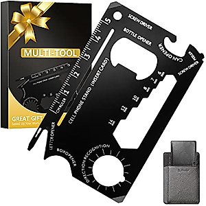 Stocking Stuffers Gifts for Men, 18 in 1 Wallet Multitool Card, Pocket Tool Credit Card Size, Cool Gadgets Christmas Gifts for Men Who Have Everything, Anniversary Birthday Gift for Him Dad Husband