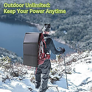 Portable Solar Panel 40W, Foldable Solar Charger for Outdoor Solar Generator Power Station, Adjustable Kickstand,10 in 1 Connectors,DC to DC Cable,USB QC3.0 Output for Camping RV Road Trip Adventure