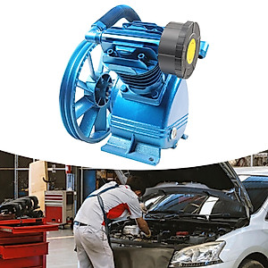 KinHall 5.5HP Double-Cylinder Air Compressor Pump Head, 21cfm V-Type Double-Stage Universal Low-Energy Air Compressor Head Motor, Faster Inflation And Low Noise, 175psi Exhaust Cylinder Cast Iron