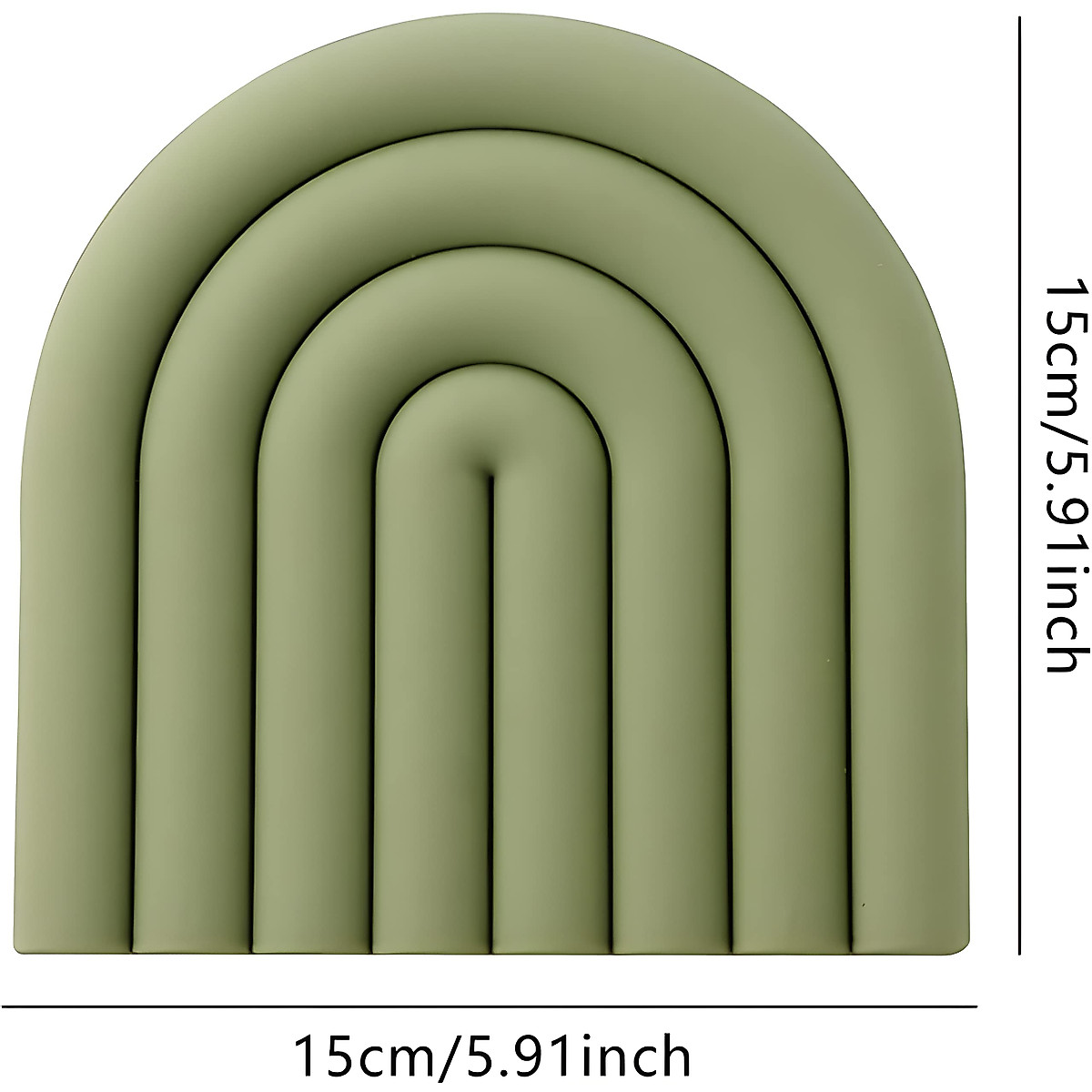 monomono Aesthetic & Colorful Silicone Trivets for Hot Pots and Pans, Pot Holders, Modern Heat Resistant Mats for Countertop, Hot Pads, Multi-Purpose Trivet Mat, Spoon Rest, Set of 2 (Muted Green)