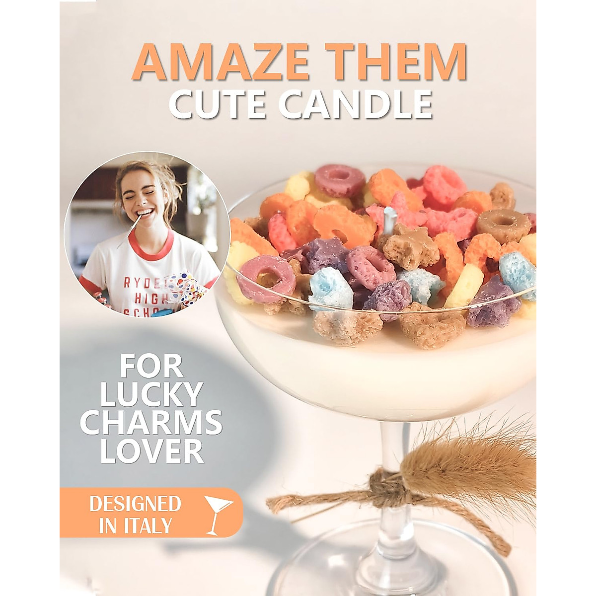 Taruzil Cute Martini Vanilla Candles Gifts for Women, Cereal Scented Candles Unique Gifts for Women Girl Friend Soy Wax Candles for Home Scented for Christmas, Mother's Day, Easter, Birthday