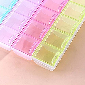 1 Pack Diamond Painting Container 35 Grids Diamond Painting Storage Box Plastic Rectangle Bead Storage Containers Jewelry Organizer Storage Container Nail Art Storage Case, Multicolor