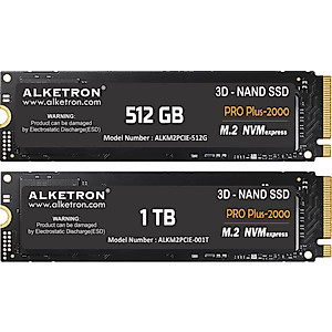 ALKETRON Pro Plus 1000 | 128GB | 256GB - M.2 - SSD - PCIe NVMe | Internal Solid State Drive for Standard & Gaming Laptops/Desktops (256 GB)