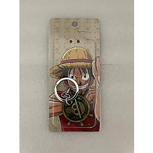 Bkinpid Anime Luffy Keychain One Piece Keychain Pirate Skull Key Chain Rotatable Keyring