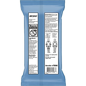 Stryker - Sage Essential Bath Cleansing Washcloths - 30 Packages, 240 Cloths - Fresh Scent, No-Rinse Bathing Wipes, Ultra-Soft and Medium Weight Cloth, Hypoallergenic