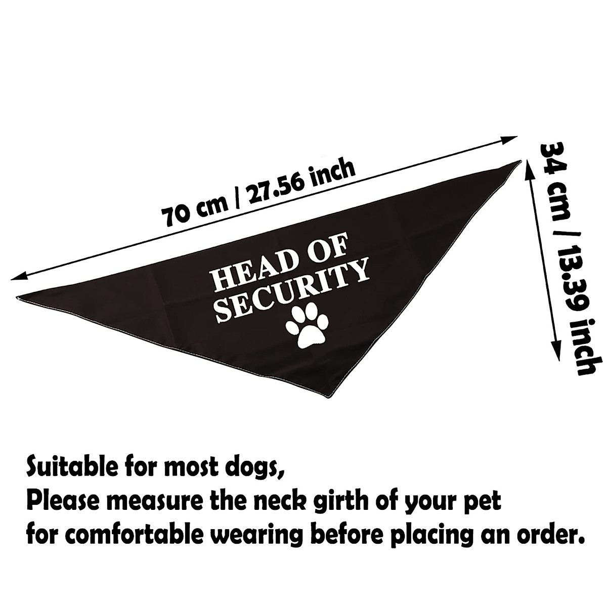 1 Piece Head of Security Dog Bandana Pregnancy Announcement Dog Parent Gift Baby Security Dog Bandana (Head of Security Black)