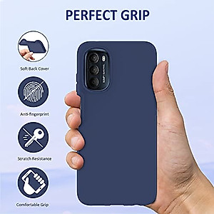 PUJUE for Motorola Moto-G 5G 2022 Case: Silicone Slim Full Rugged Bumper Matte Cell Phone Cases - Durable Shockproof Drop Protective Cute TPU Cover (Navy Blue)