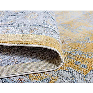 Unique Loom Baracoa Collection Area Rug - Prado (5' 5" x 8' Rectangle, Yellow/ Ivory)